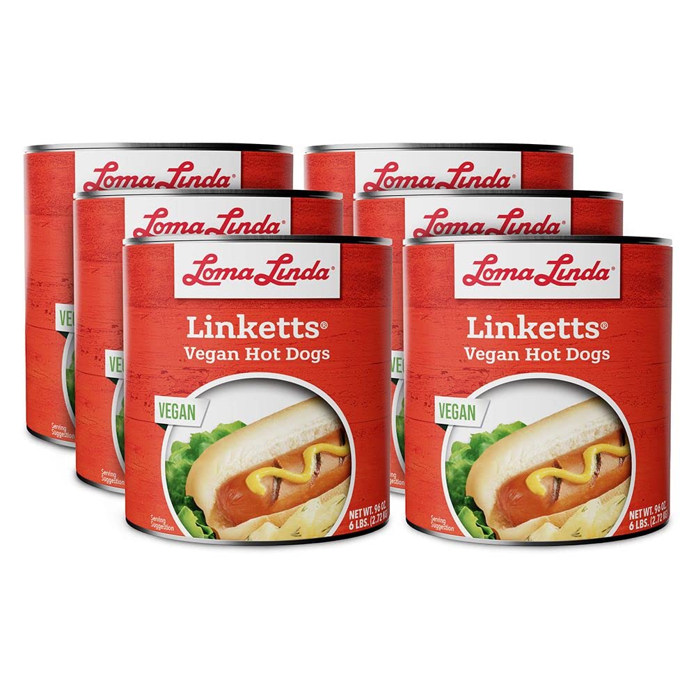 Amazon.com: Loma Linda - Plant-Based Hot Dogs (96 oz Linketts, 6 Pack ...