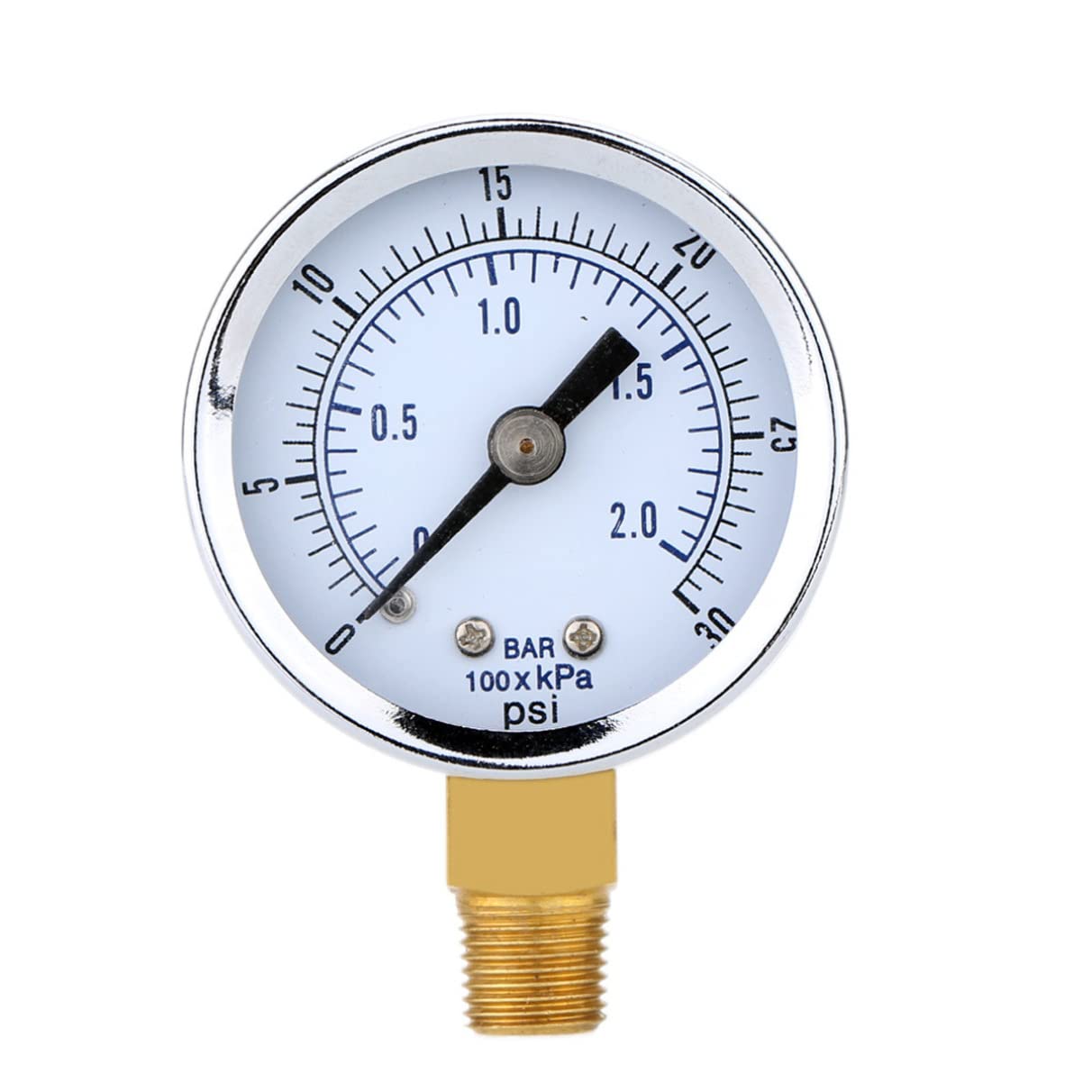 Buy Pressure Gauge 30psi 2bar 4cm Diameters Fuel Air Compressor Meter ...