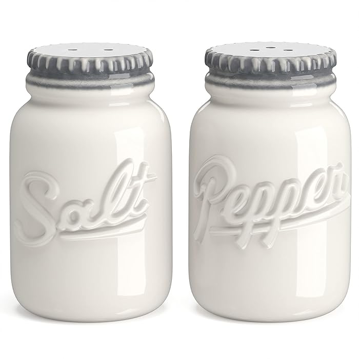 Buy Barnyard Designs Farmhouse Mason Jar Salt and Pepper Shaker Set for ...