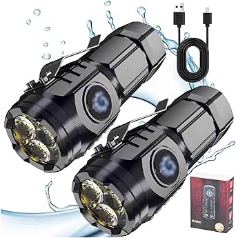 2PCS German Three-Eyed Monster Mini Flash Super Power Flashlight ...