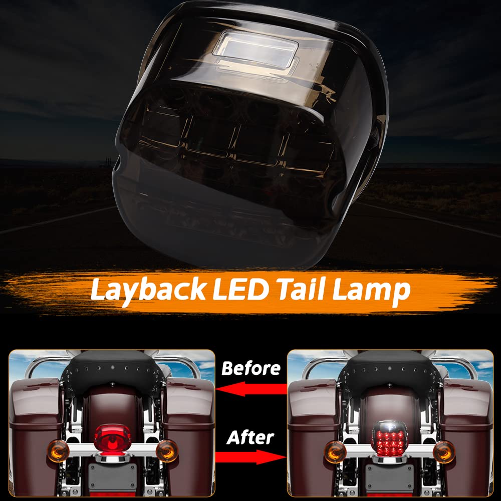 Snapklik.com : Smoked LED Tail Light, Motorcycle Rear Layback Brake ...