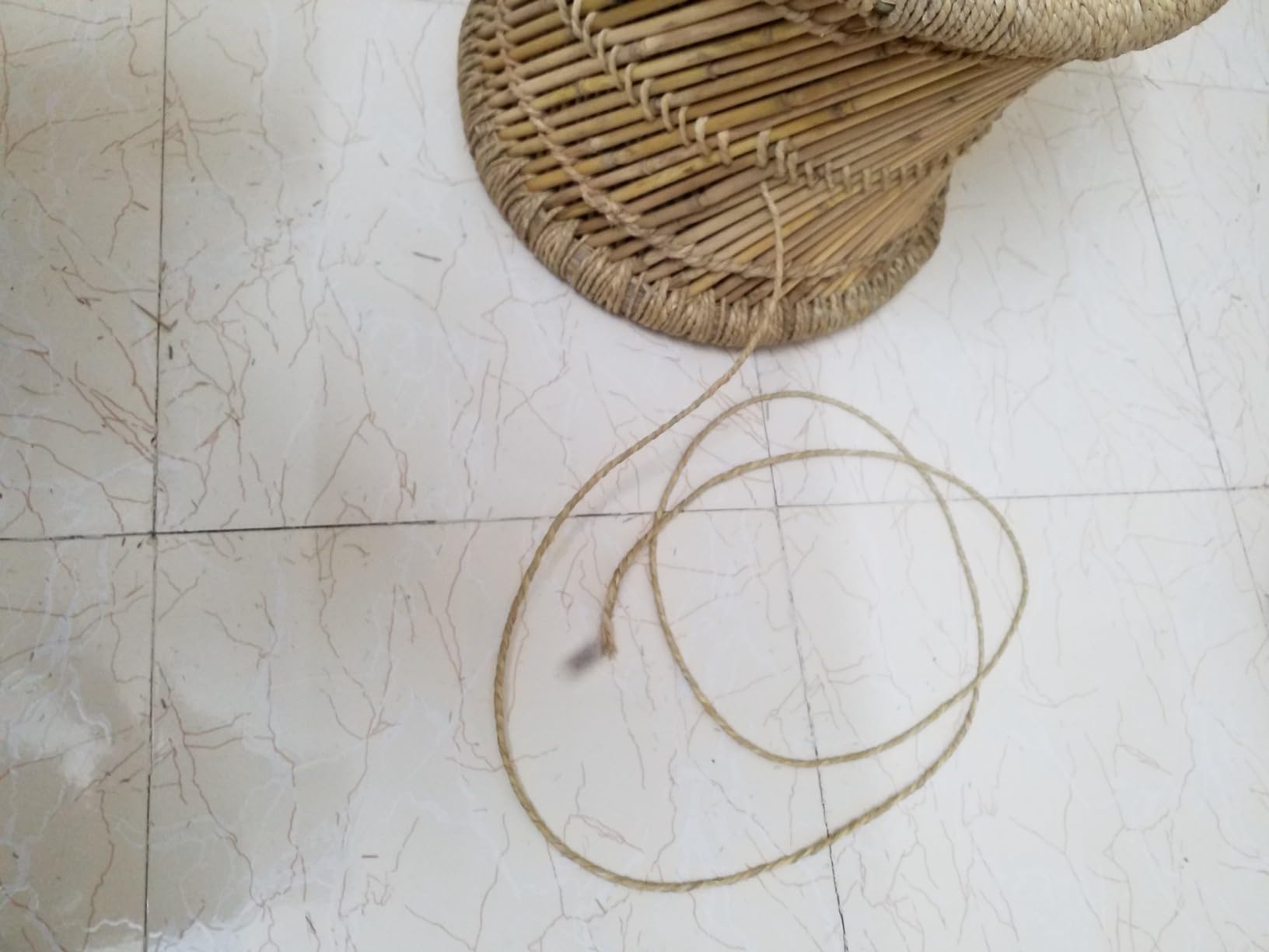 Harshit Craft !Natural Bamboo (SARKANDA) Mudda Stool with Beige (13X 17 ...