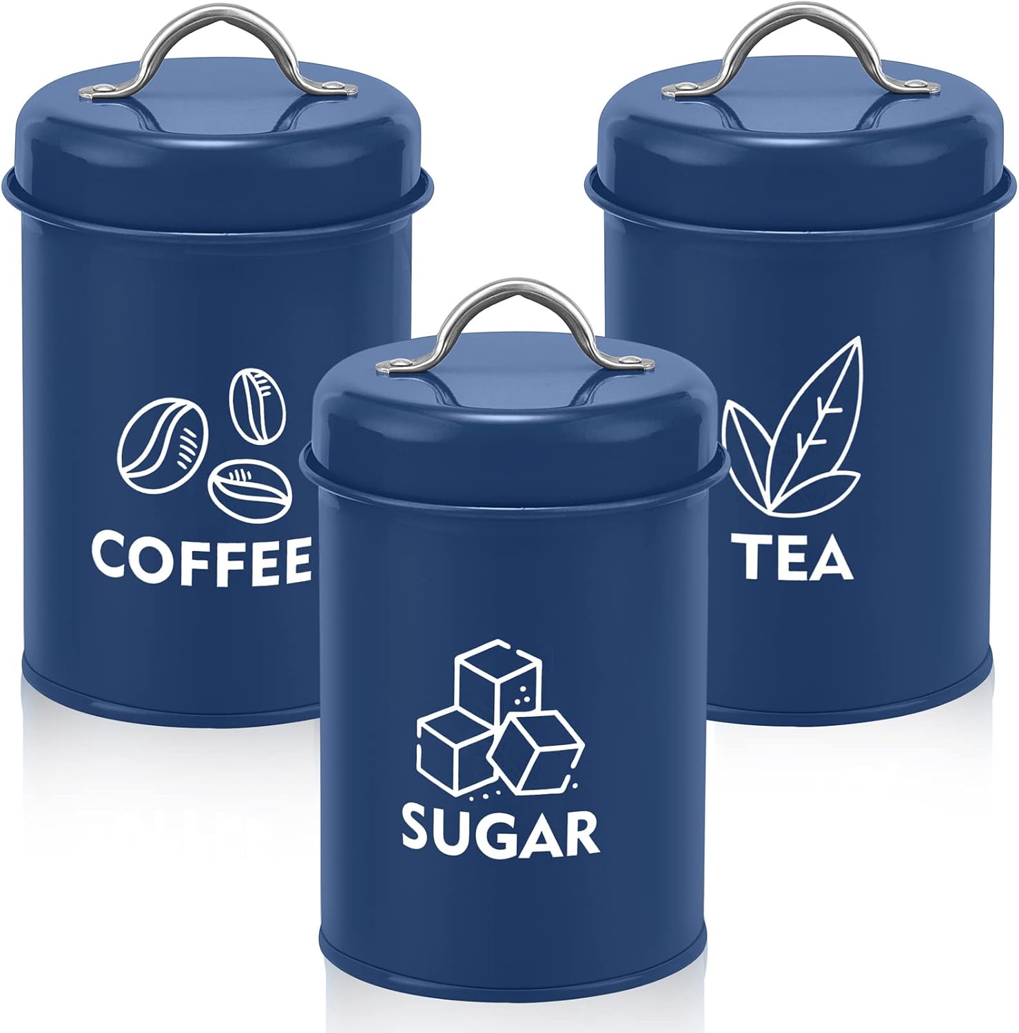 Amazon.com: P&P CHEF Canisters Set of 3, Metal Kitchen Canister with ...