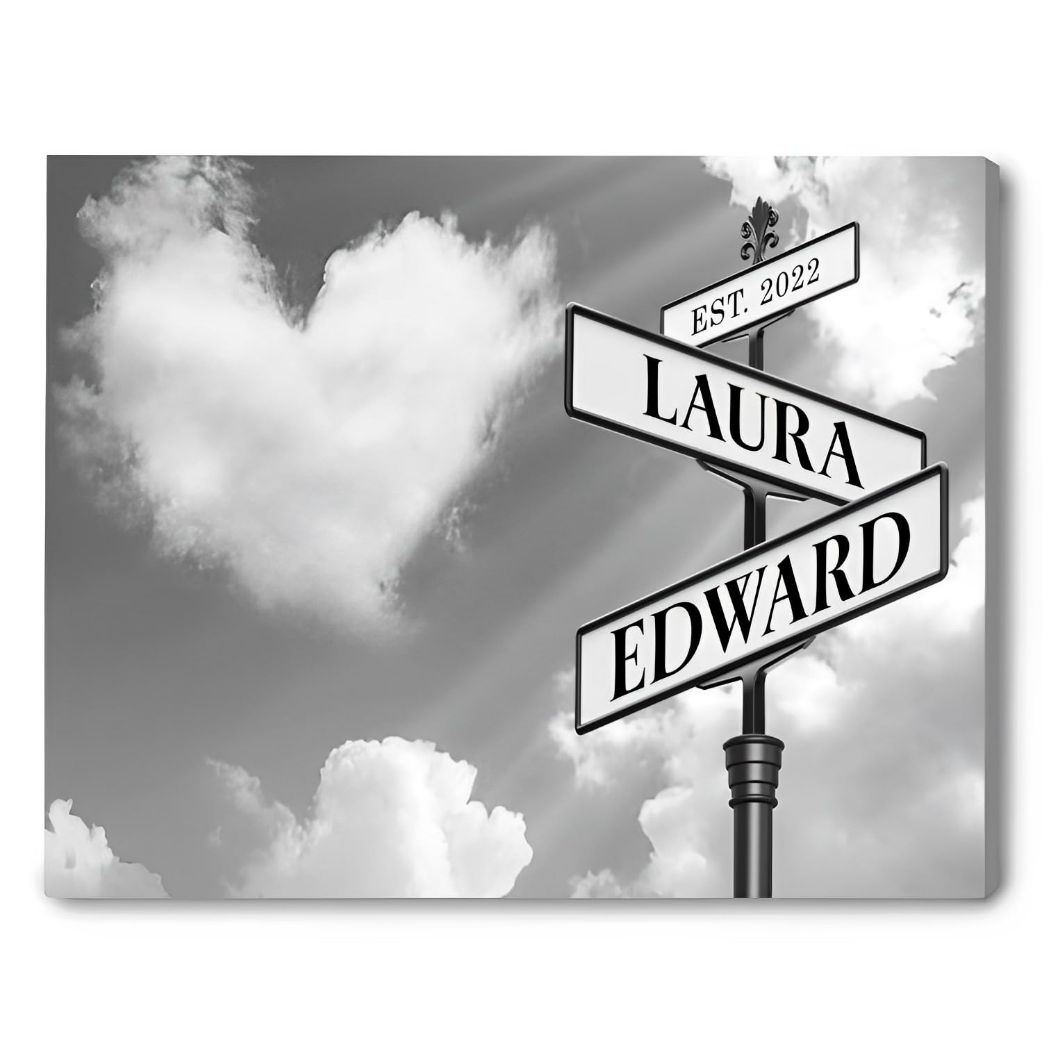 Amazon.com: Mapileng Personalized Crossroads Sign Couple's Name and ...