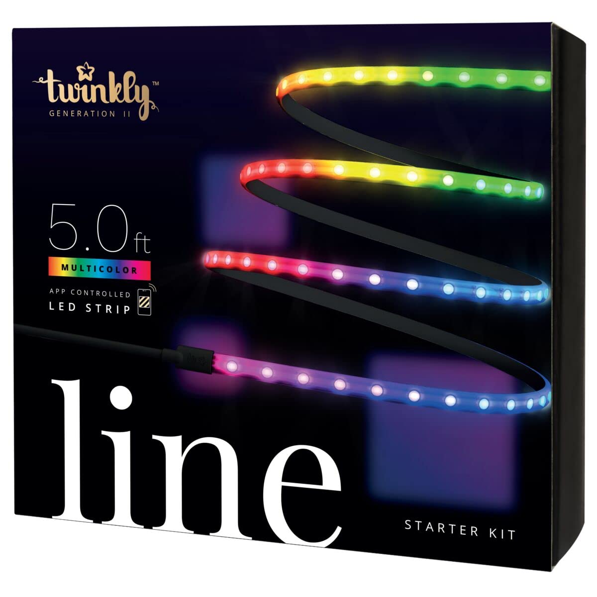 Amazon.com: Twinkly Line Starter Kit 5ft, Multicolor LED Strip Magnetic ...