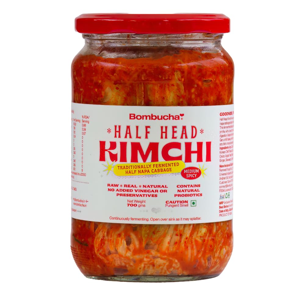 Bombucha Kimchi, Korean Style Fermented Nappa Cabbage, Half Head Cut ...