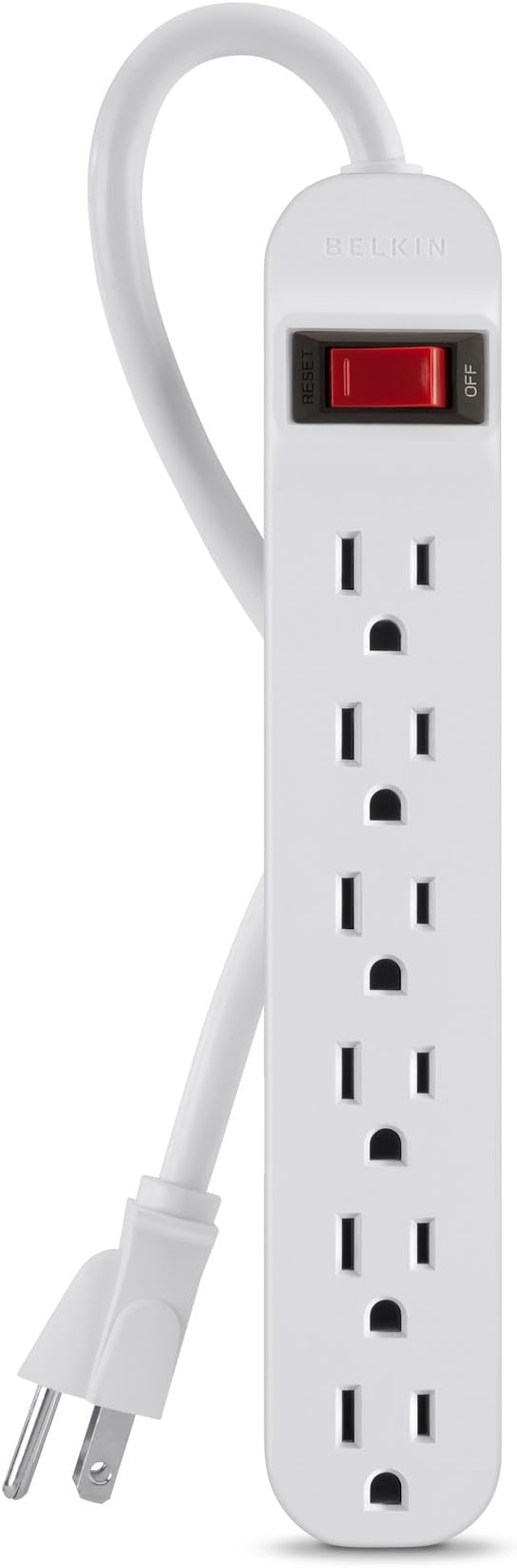 Amazon.com: Belkin 6-Outlet Power Strip With 3ft Cord, White : Electronics