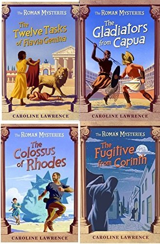 CAROLINE LAWRENCE 4 BOOK SET - TWELVE TASKS OF FLAVIA GEMINA GLADIATORS ...