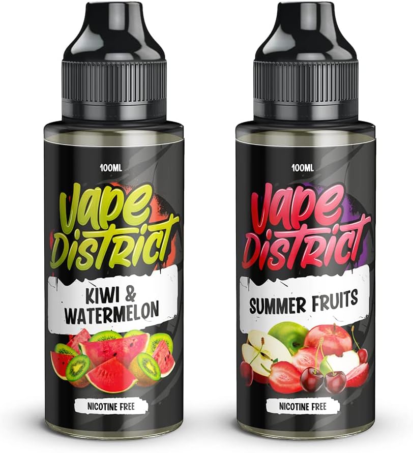 Twin Pack - 2 x 100ml Kiwi & Watermelon + Summer Fruits E Liquid ...