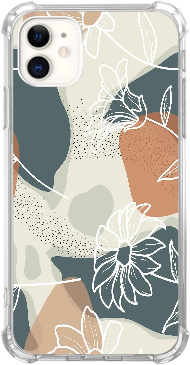 Amazon.com: Ospavbinez Boho Abstract Flower Case Compatible with iPhone 11, Minimalist Aesthetic ...