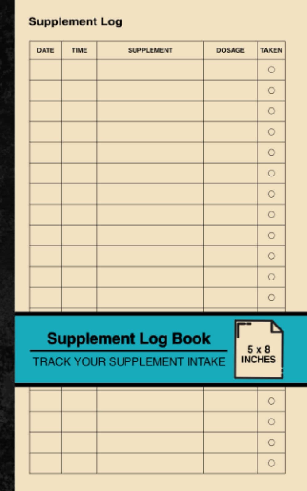 Supplement Log Book: Simple Supplement Logbook | Track Your Supplement ...