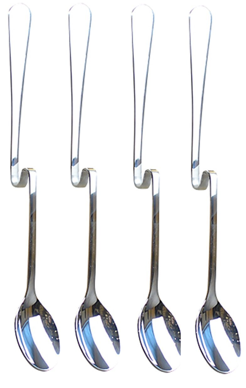 Set of 12 Stainless Steel Cranked Spoons Cranked Bendy Latte Spoons ...