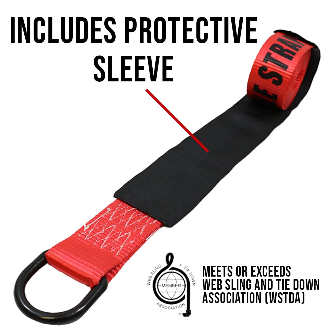 Snapklik.com : Boxer Pro 2 In X 10 FT Red Lasso Tow Strap