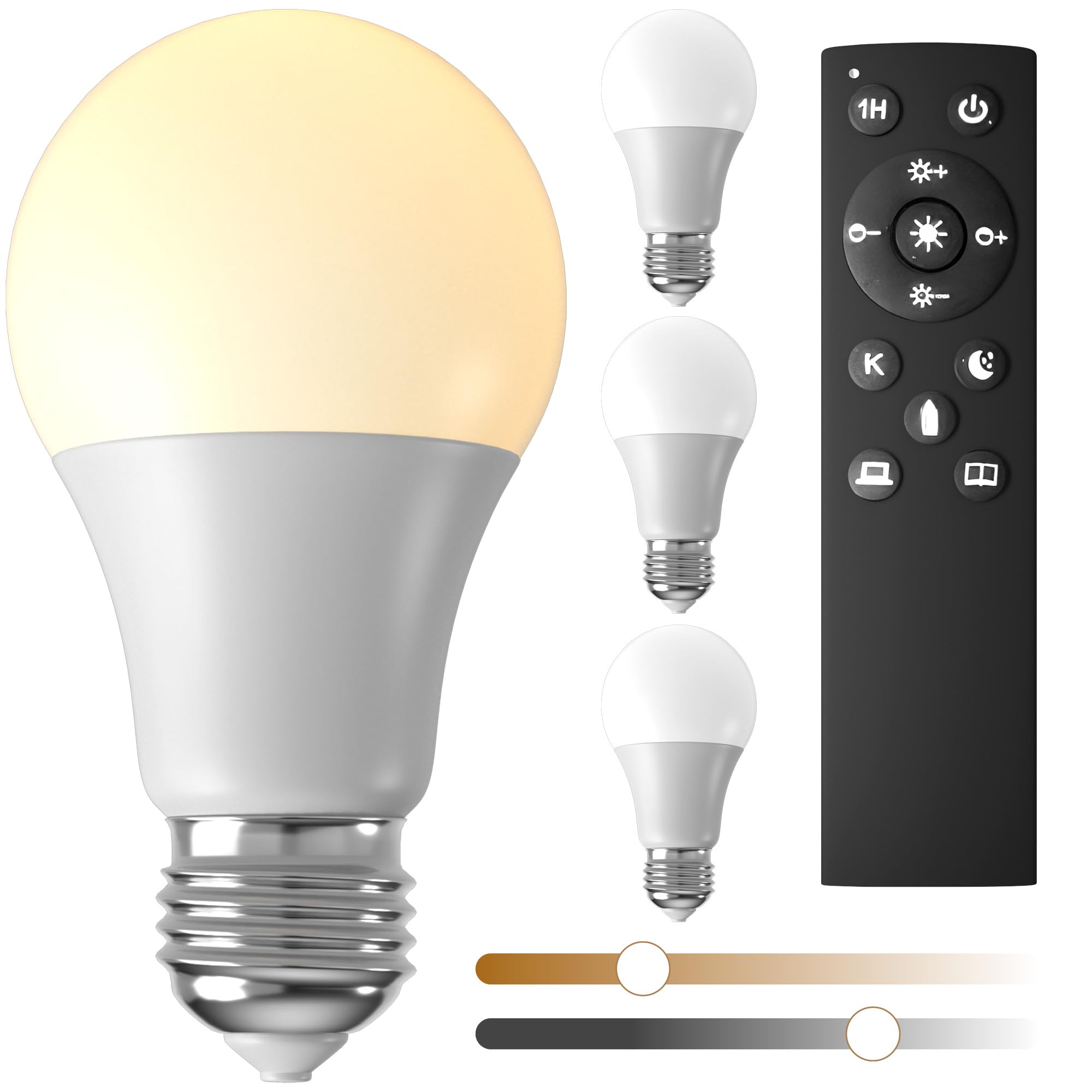 4 Bulbs + Remote Control for - Floor Bulbs for Living Room - 3 Lights ...