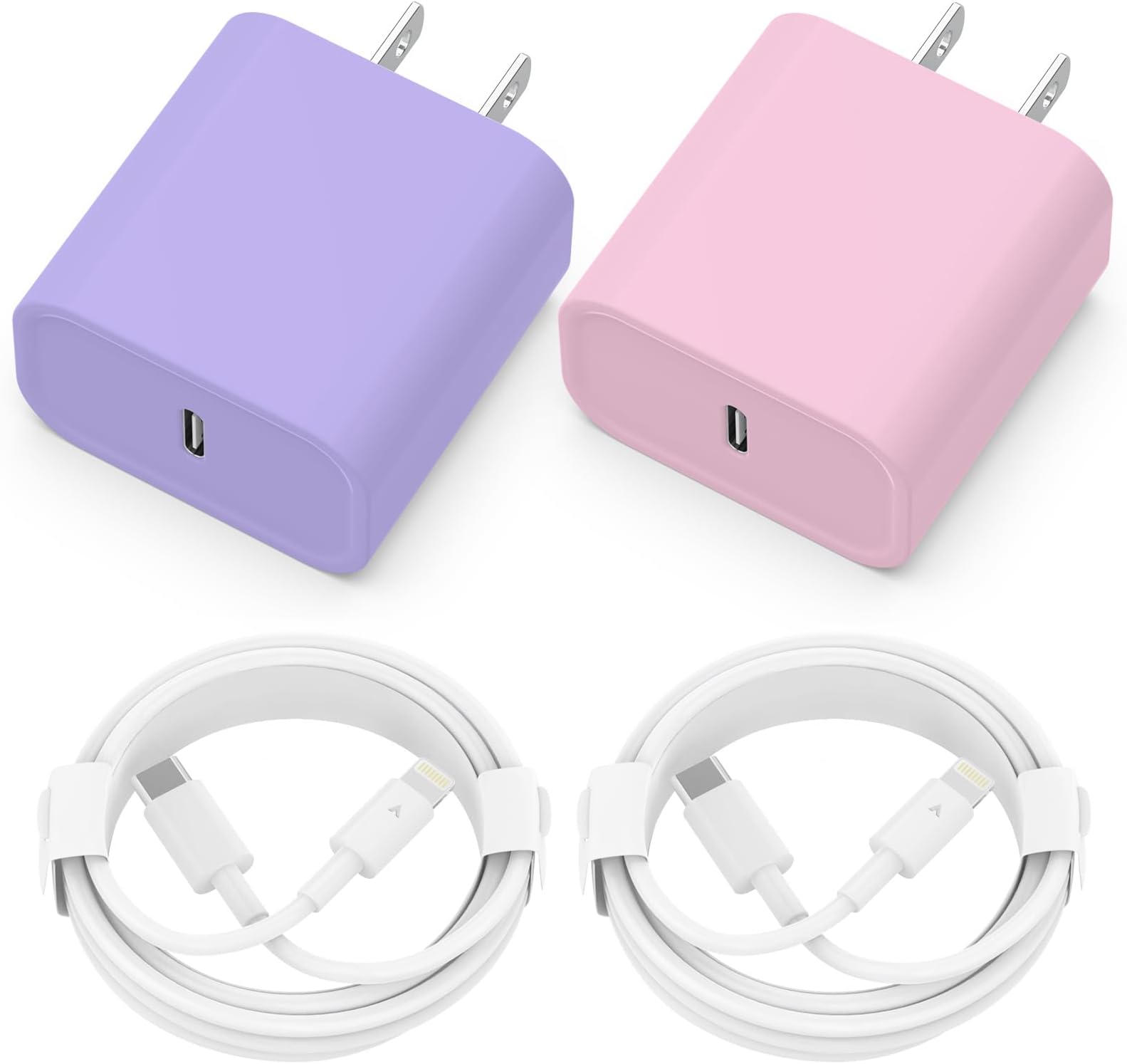 Amazon.com: Phone Charger [MFi Certified] 2 Pack 20W PD USB C Wall Fast ...