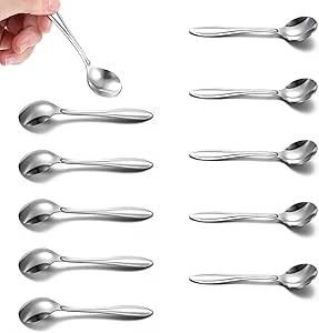 Amazon.com | 10 Pcs Stainless Steel Tiny Spoon Small Spoons for Salt ...