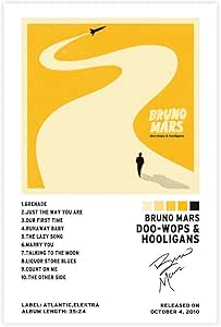 Amazon.com: Bruno Mars Limited Poster-Doo-Wops & Hooligans Album Poster Canvas Poster Wall Art ...