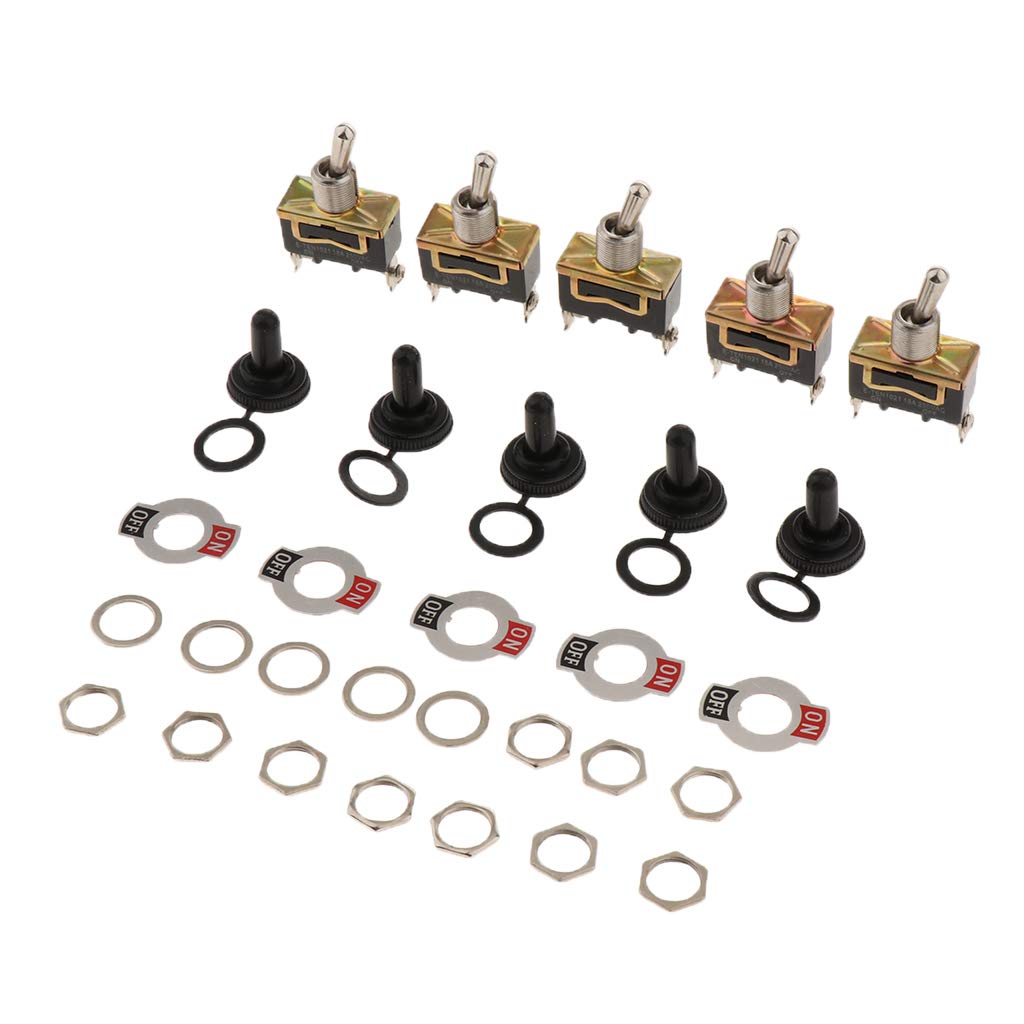 Buy Street27 5 Pack Heavy Duty Rocker Toggle Switch 15A 250V SPST 2 Pin ...