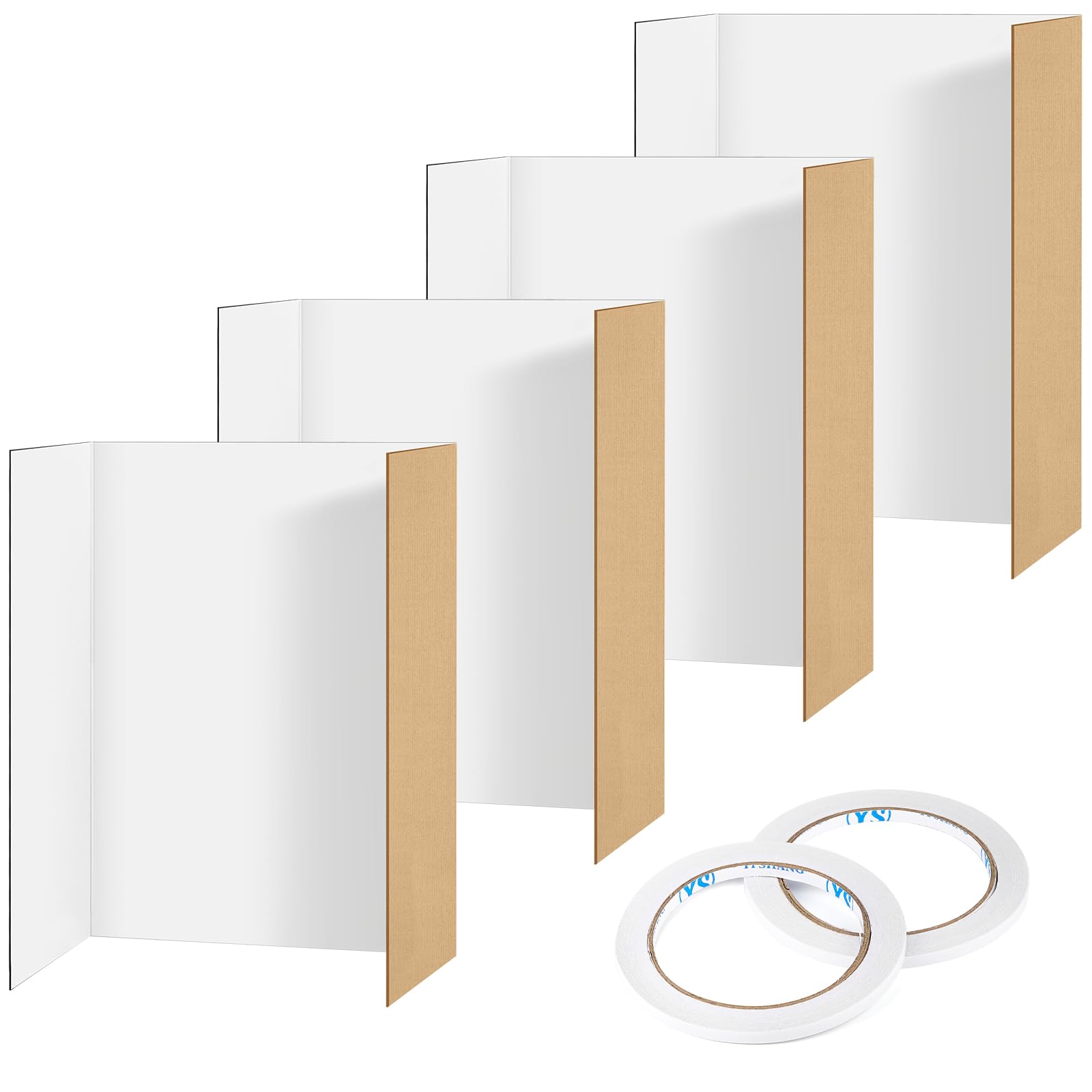 Buy 4 Pack Trifold Boards, 24 x 16 Inches Small Tri-Fold Presentation ...