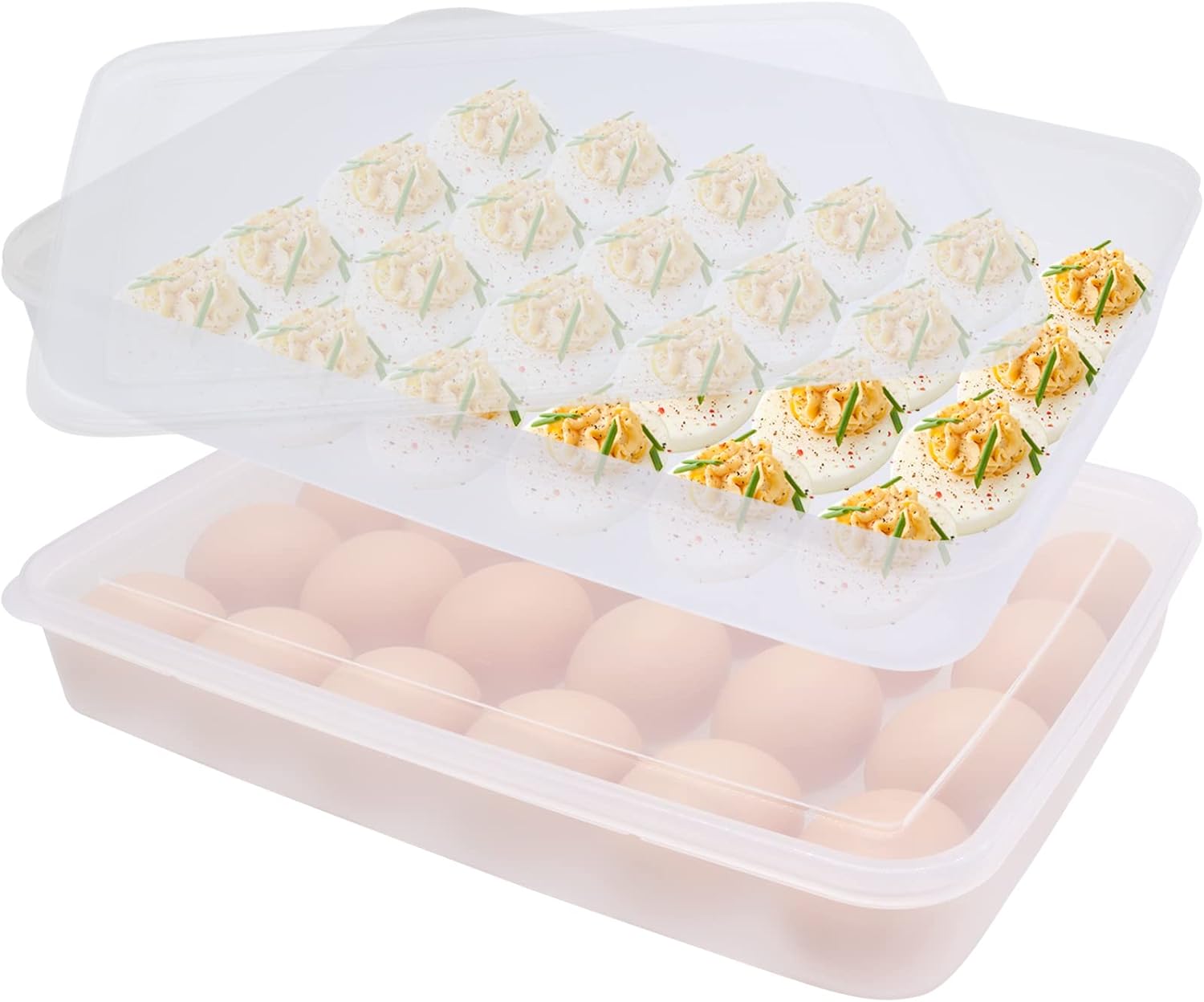 Amazon.com: Anyumocz 2 Pack Covered Egg Holder,Clear Egg Holder Storage ...