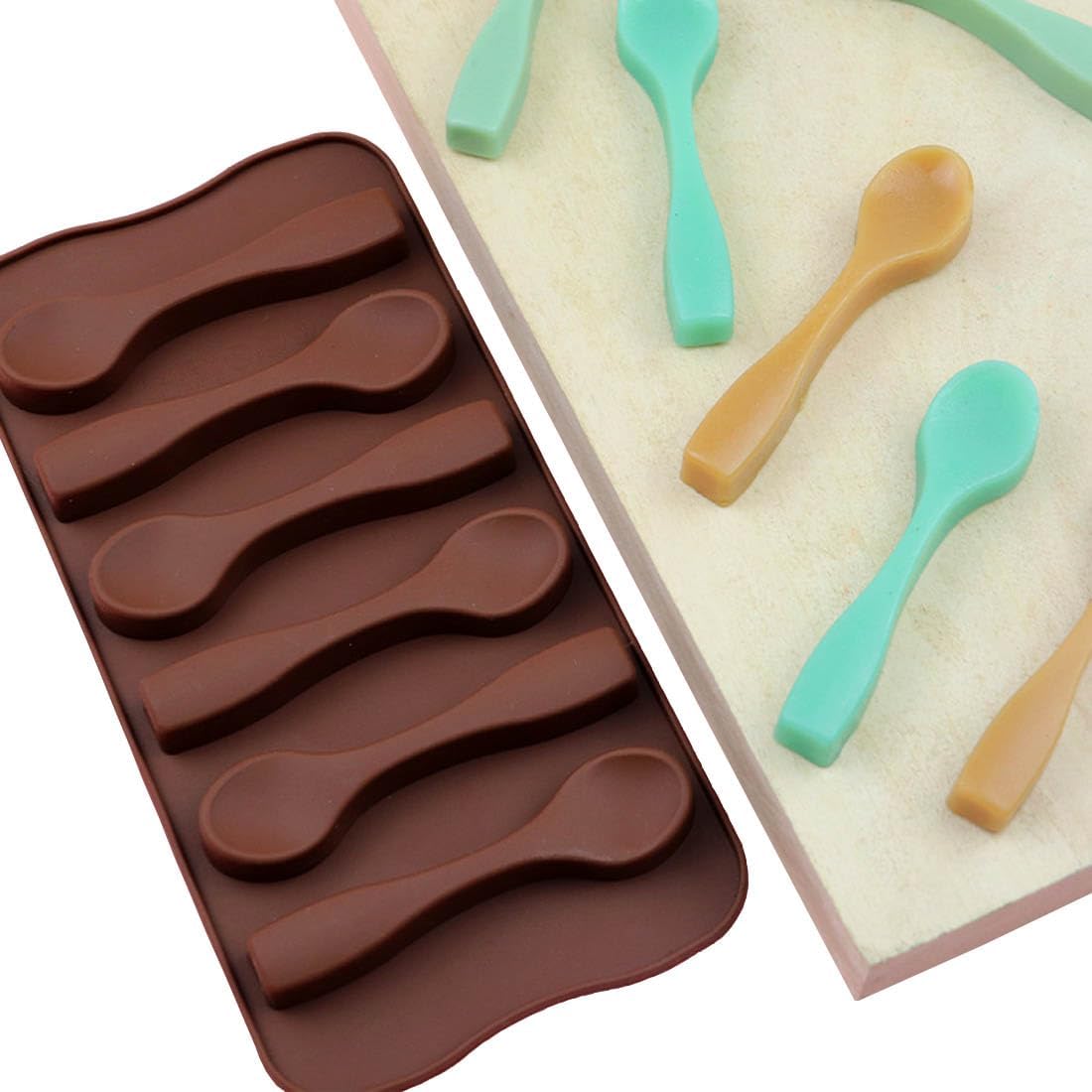 Amazon.com: JOGILBOY 2 Pack Spoon Shaped Chocolate Molds 6 Cavities ...