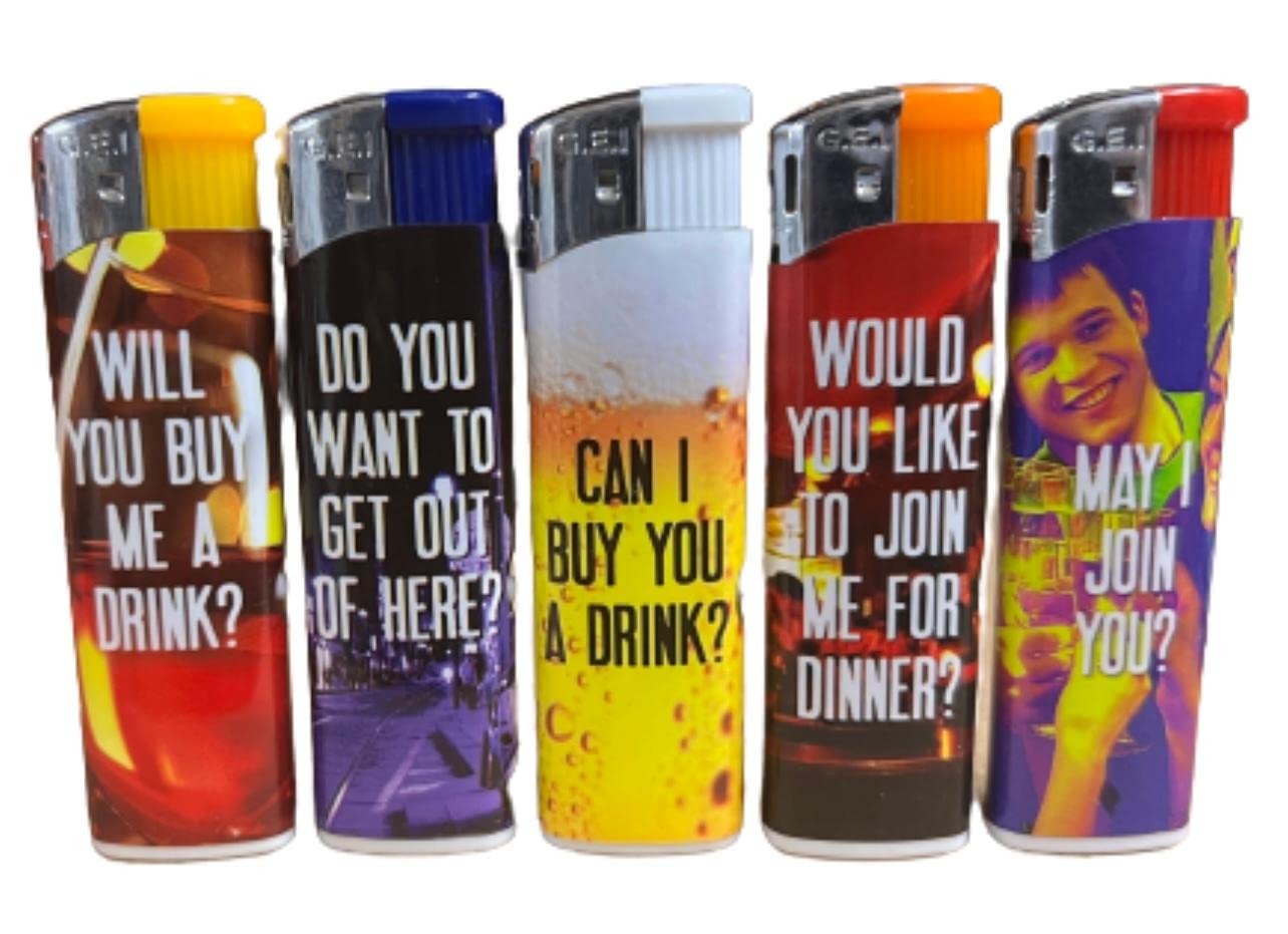 Amazon.com: Pick Up Lines Electronic Lighters with Funny Sayings (5 ...