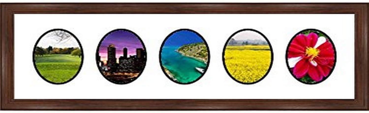 Amazon.com - Walnut Collage Picture Frame with 5 Oval Openings for 3.5 ...