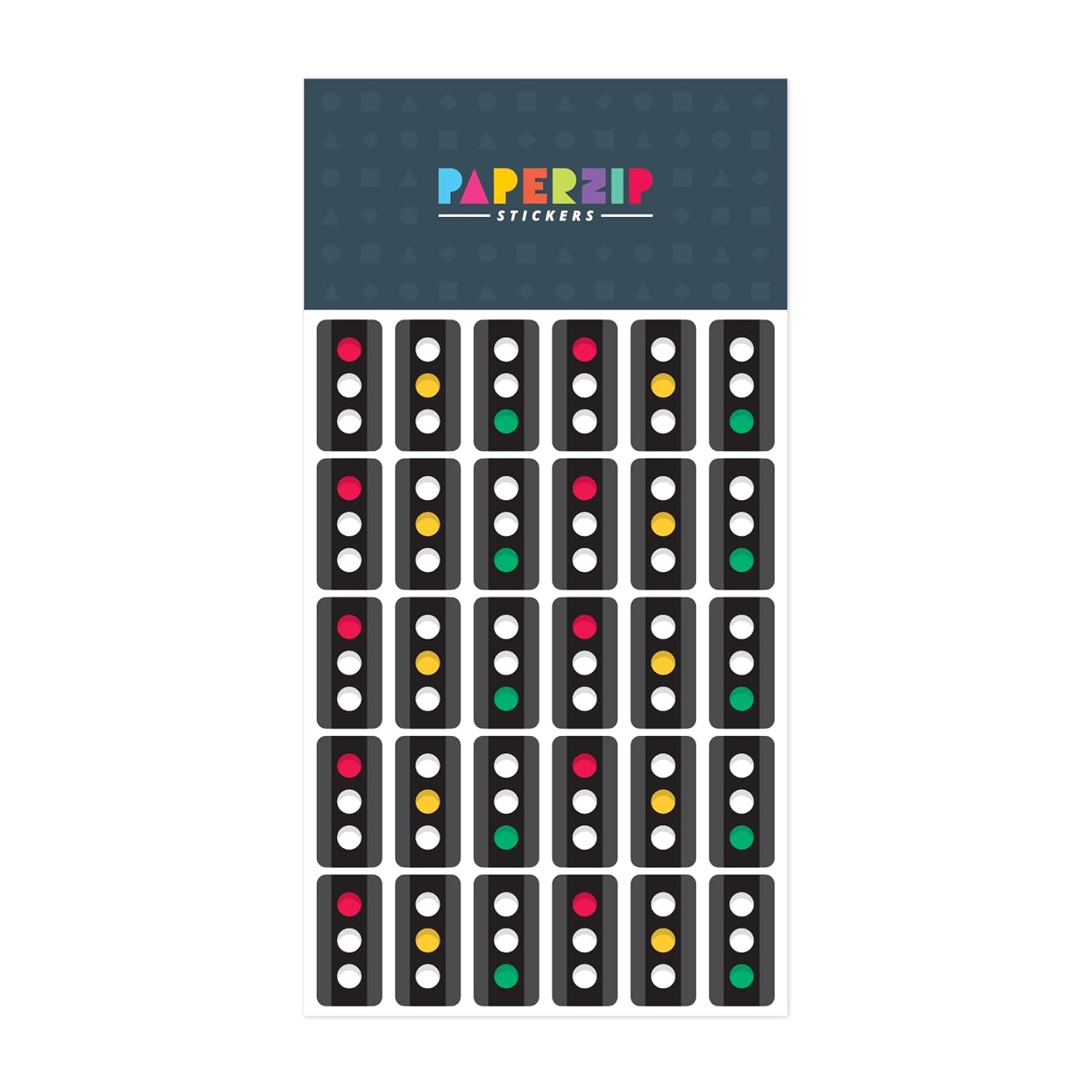 Amazon.com: PAPERZIP - Traffic Light Stickers (Red, Amber and Green ...