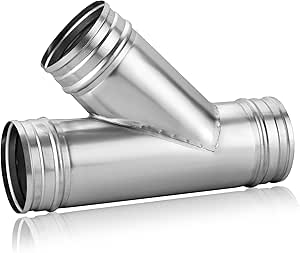 NATGAI 4 Inch 3 Way Duct Splitter, 45°Metal Hose Connector 4 Inch Duct ...