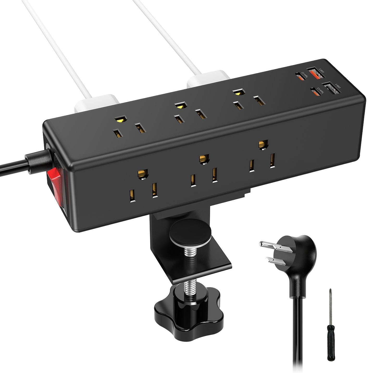 Amazon.com: CCCEI 45W USB-C Port 3 Outlets Clamp Power Strip. Fast ...