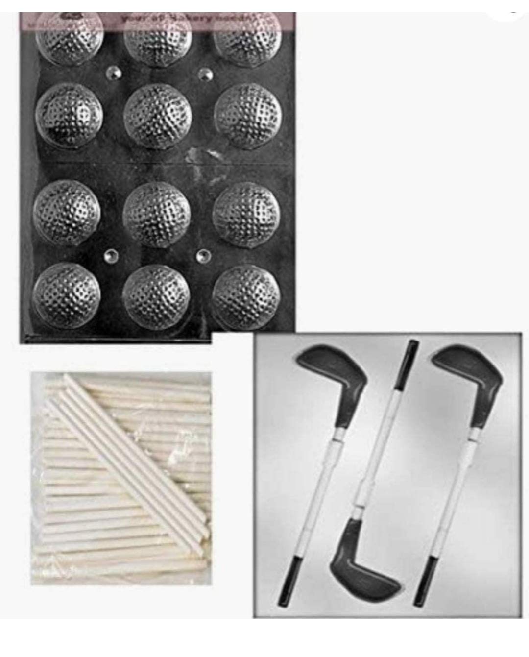 Amazon.com: Happy Fathers day Golf Clubs Chocolate Candy Mold, Golf ...
