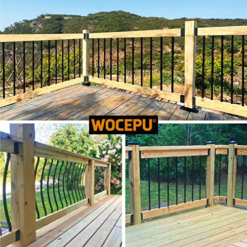 WOCEPU 24 Pcs Stainless Steel Deck Railing Brackets Connectors for 2"x4 ...