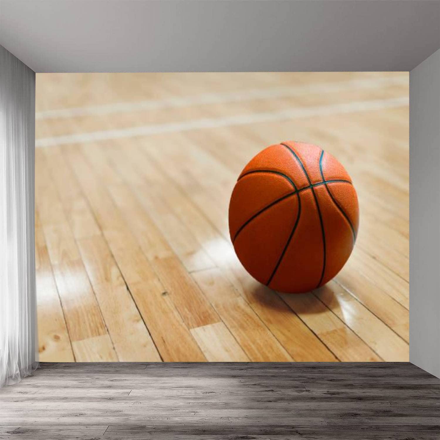 Basketball Court Wood Background