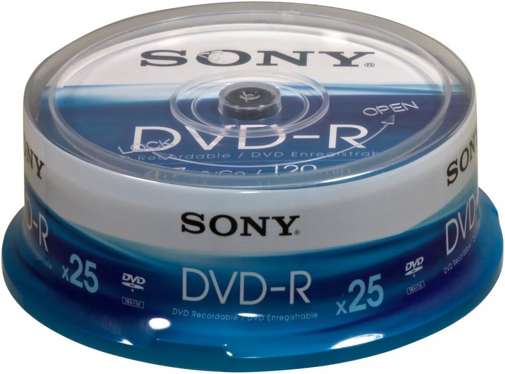 Amazon.com: SONY DVD-R 4.7Gb 16x Spindle 25 : Electronics