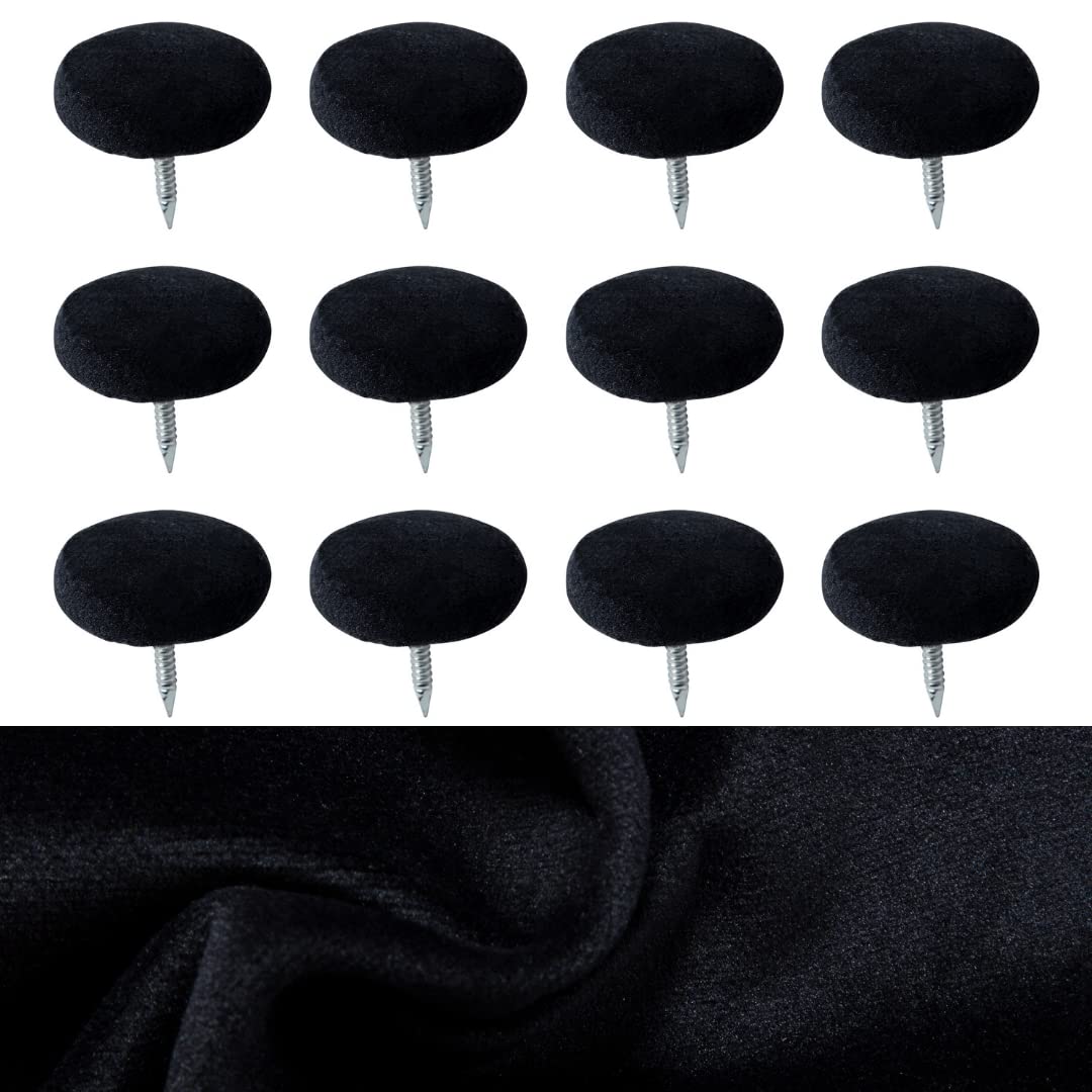 Plush Velvet Covered Fabric Buttons Upholstery Nail Back Buttons for ...