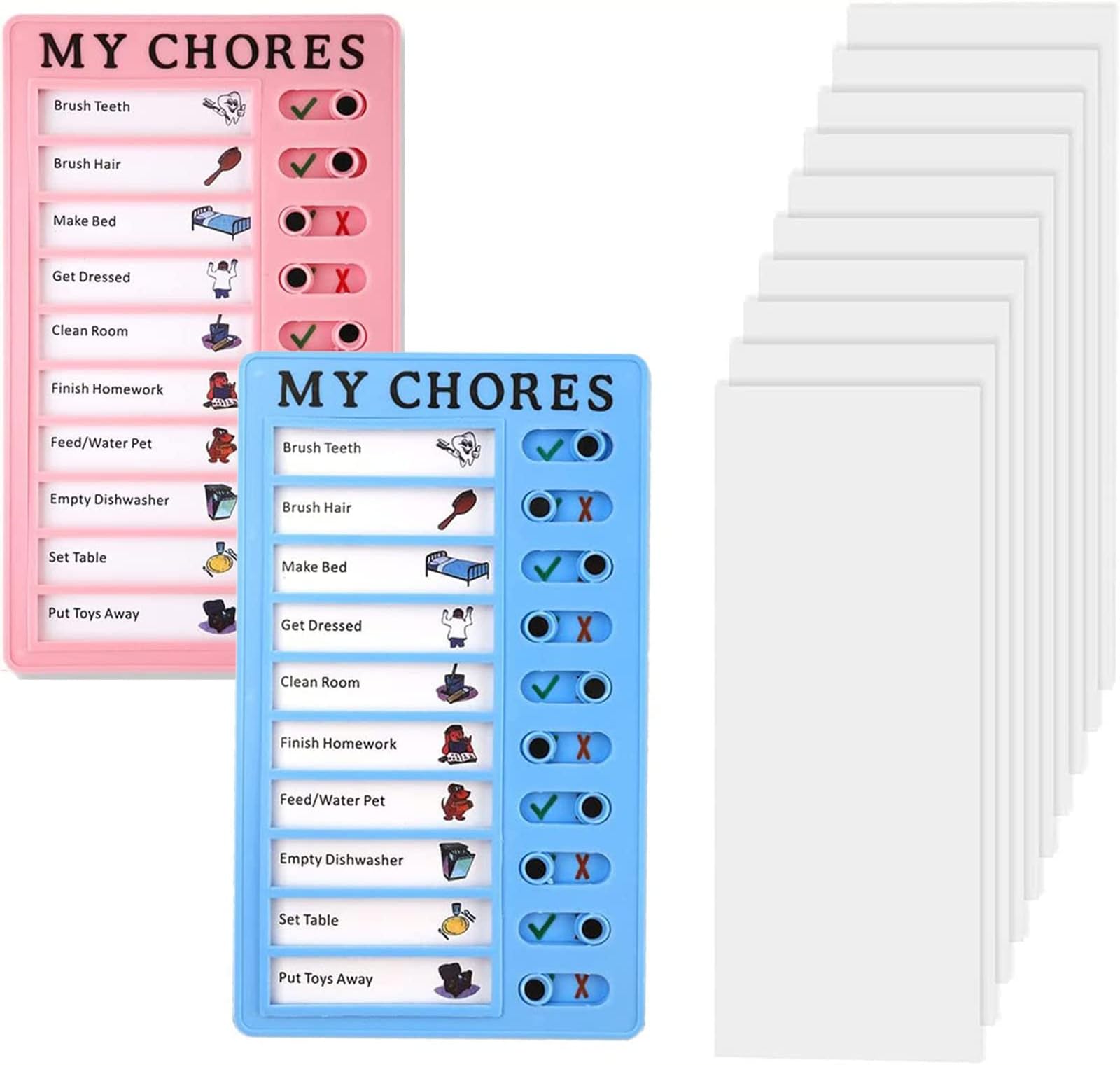 2 PCS Hore Chart Memo Boards, Portable Checklist Board with 10 Paper ...