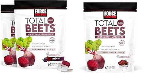 Amazon.com: Force Factor Total Beets Soft Chews with Beetroot, Nitrates ...