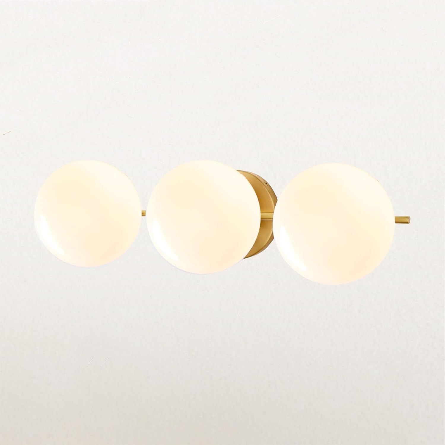 Glass Shade 3-Light Wall Sconce, Sphere & Stem 3-Light Sconce, 24" W x ...