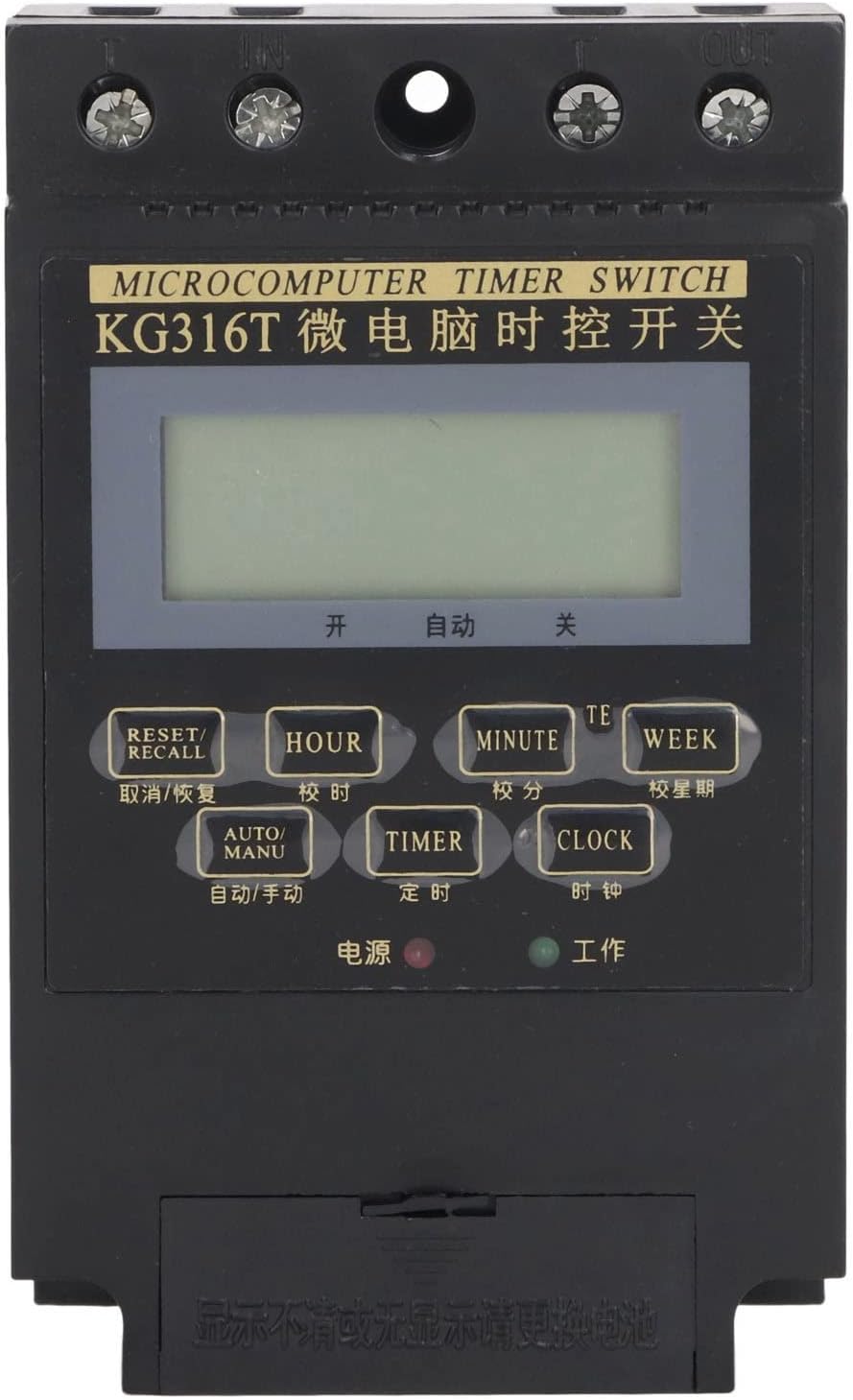 Programmable Timer Switch with Capacitor for Street Lamp Black : Amazon ...