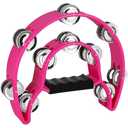 Amazon.com: EastRock Double Row Tambourine,Metal Jingles Hand Held ...