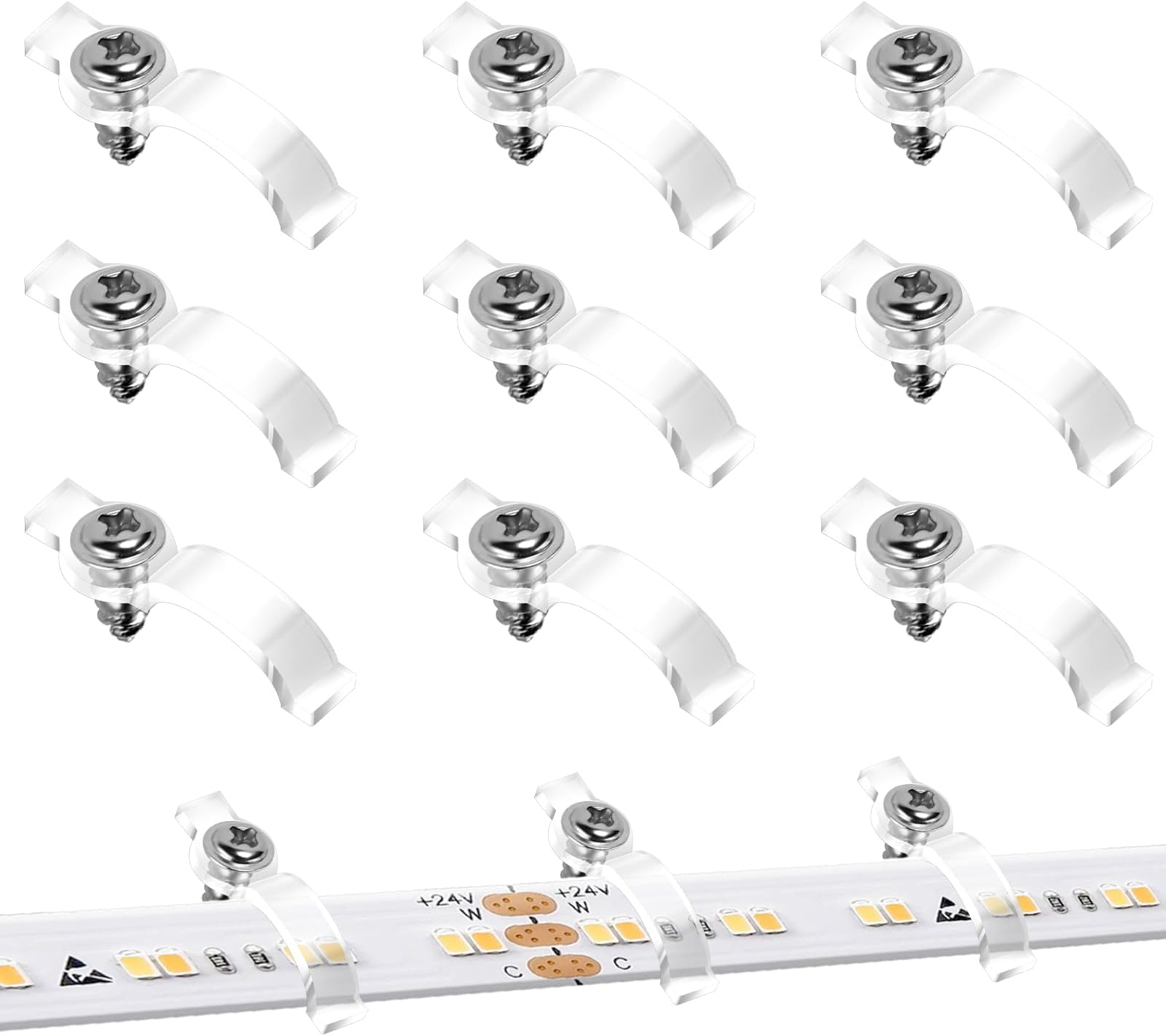 100Pcs Transparent Cable Clips Light Strip Clips LED Strip Light ...