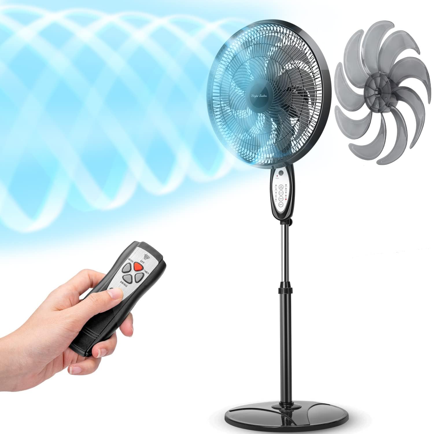 Amazon.com: Taylor Swoden 16” Pedestal Oscillating Standing Fan, 9 ...