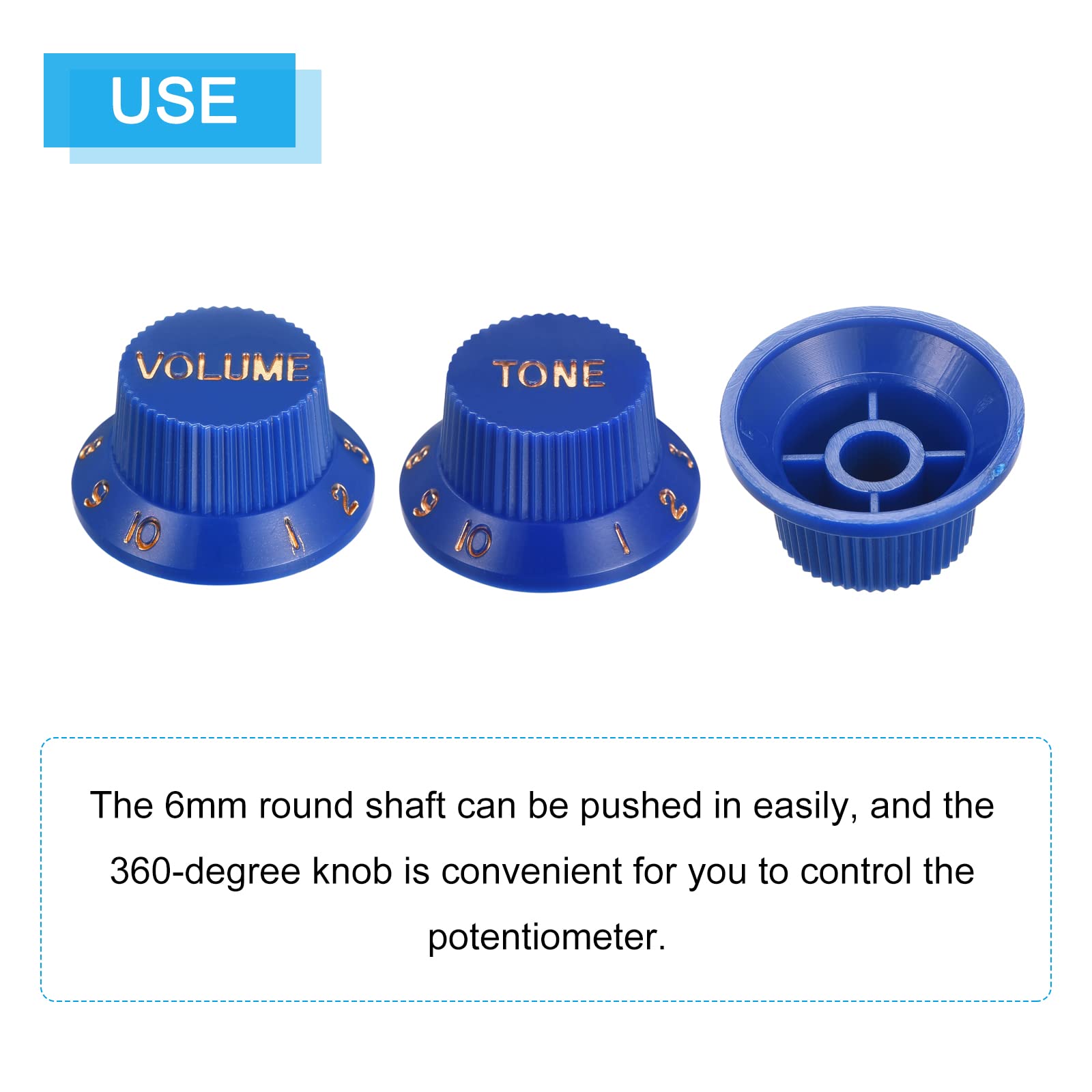 Snapklik.com : MECCANIXITY Speed Control Knobs 6mm ID 1 Volume 2 Tone ...