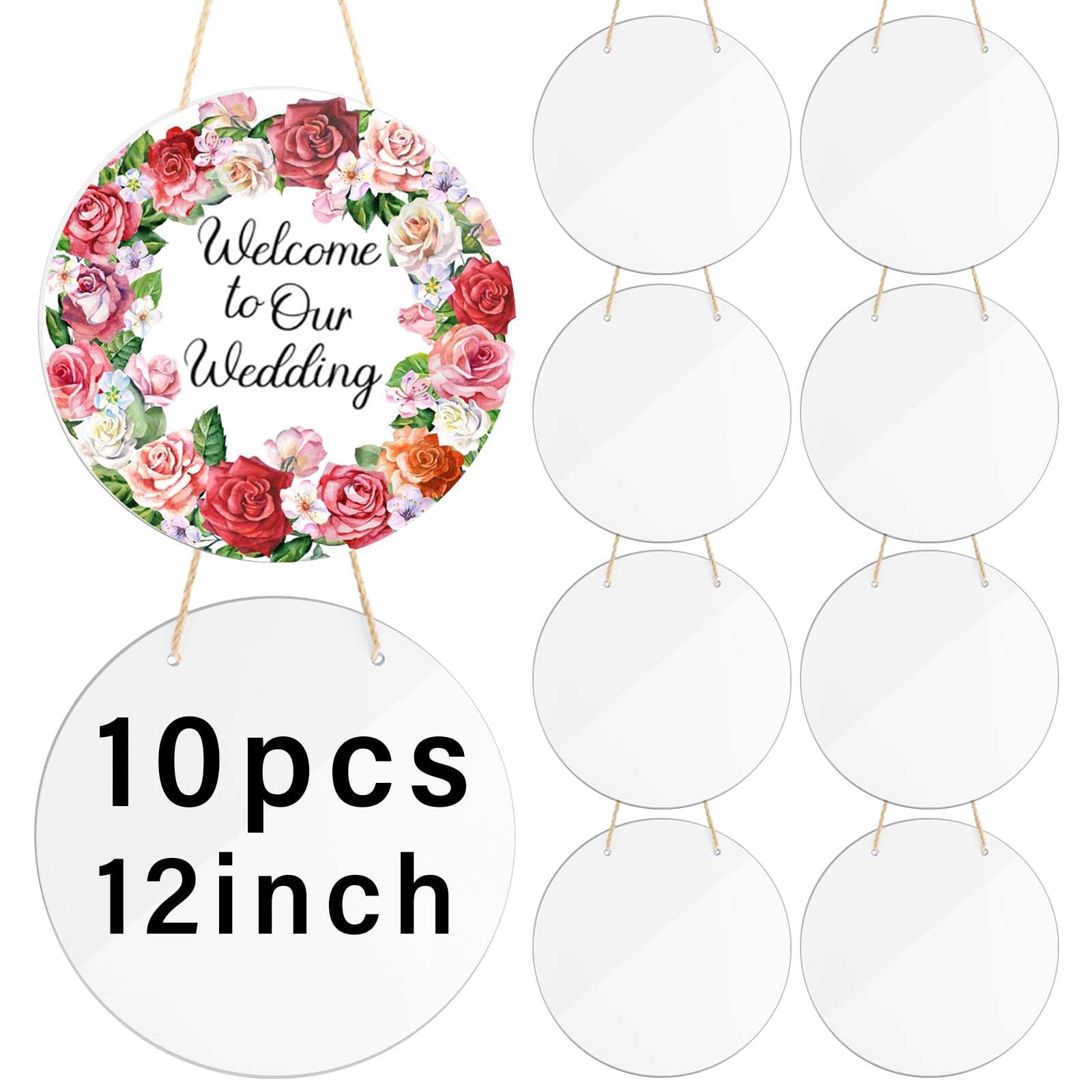 Amazon.com: Ickimee 10 Pcs 12" Round Sublimation Door Hanger Blanks ...