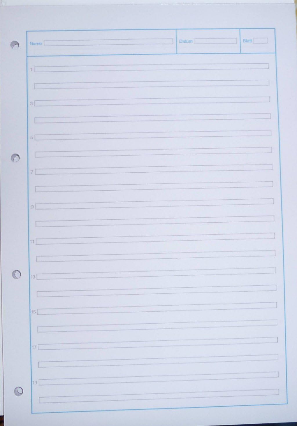 LIN3 Worksheet Pad A4 50 Sheets 80 g/m² 21 Double Lines : Amazon.co.uk ...