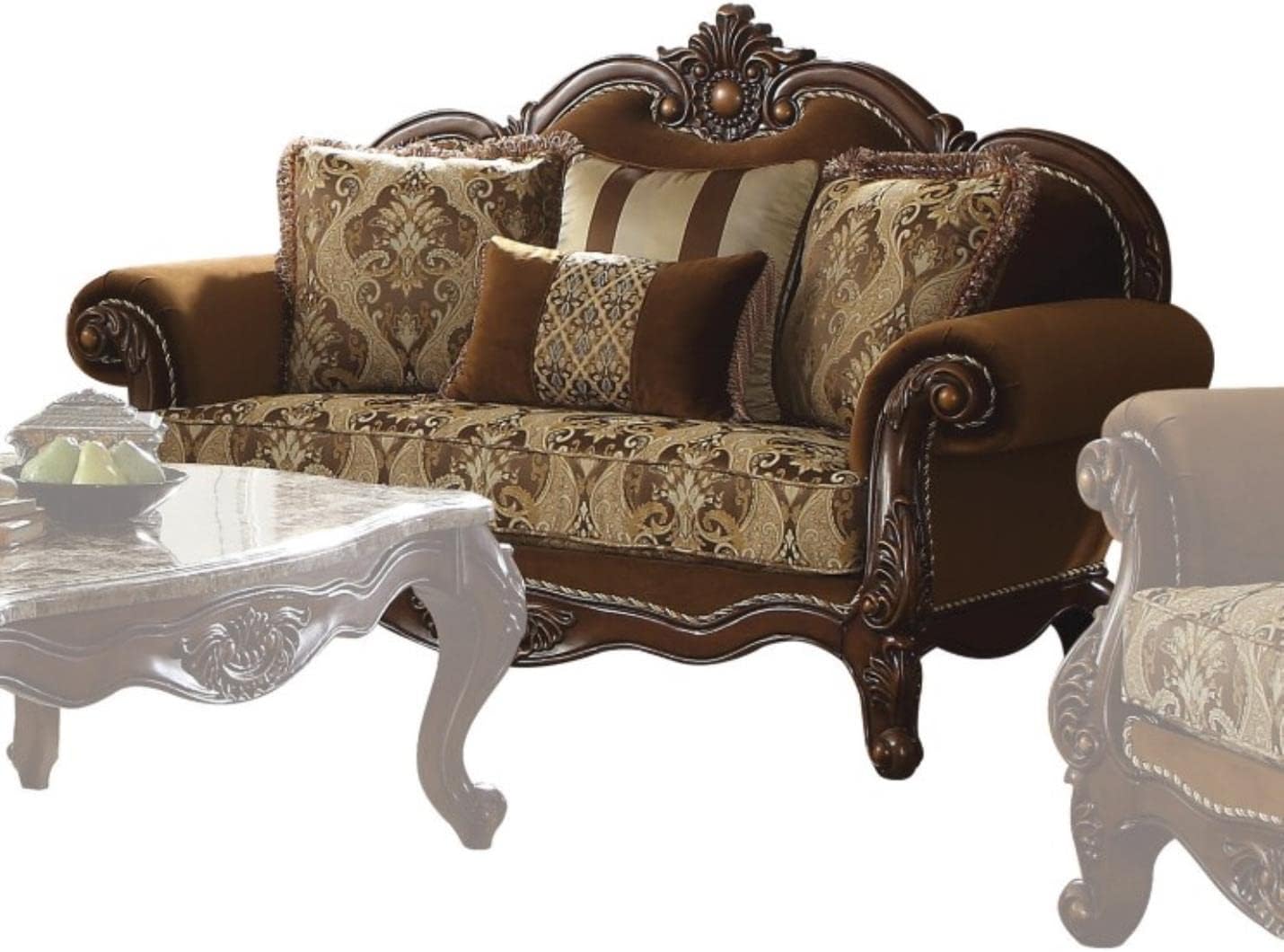 Amazon.com: Acme Vendome Sofa with 3 Pillows in Cherry PU : Home & Kitchen