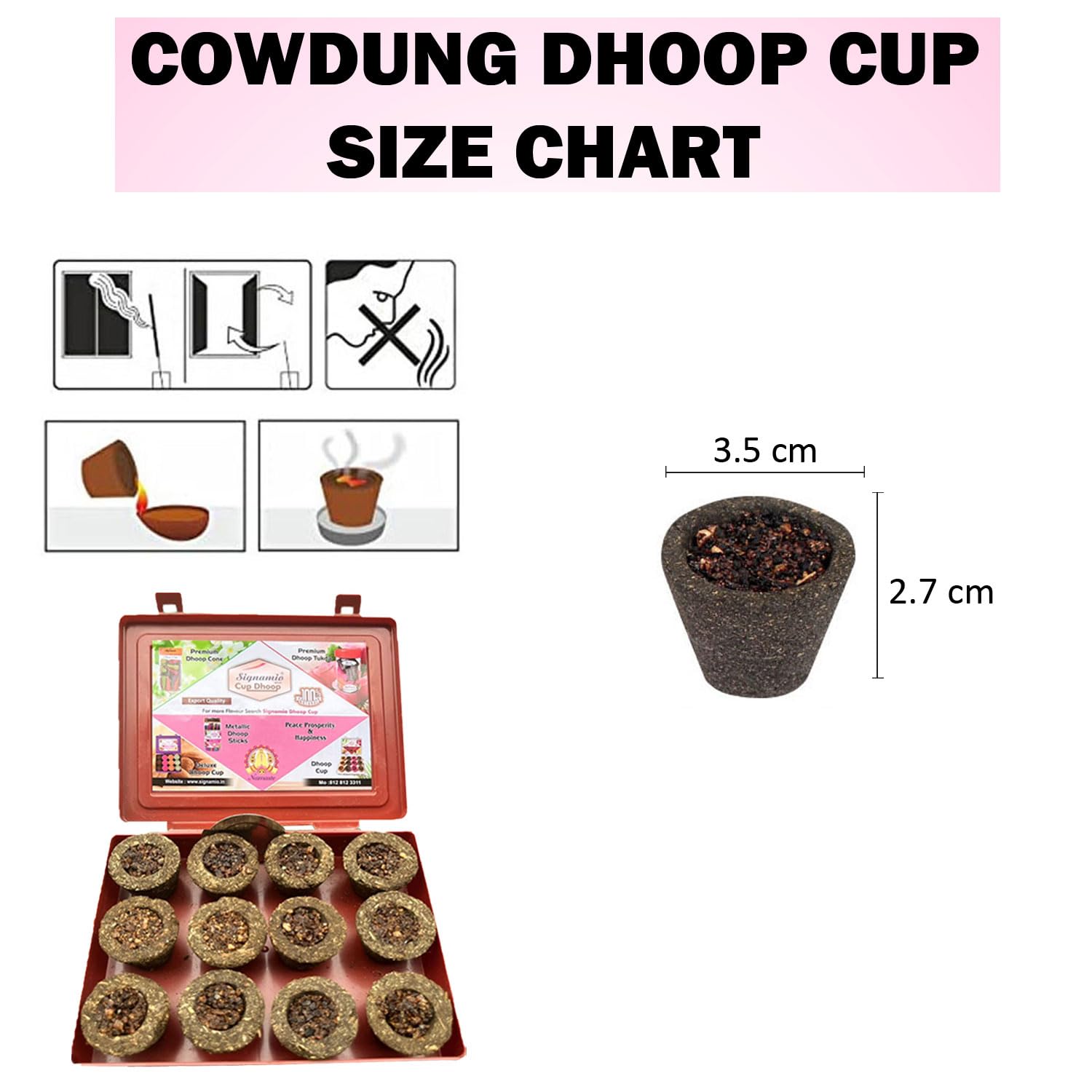 SIGNAMIOÂ® Gobar Sambrani Dhoop Cup with Burner Plate for Incense,Pooja ...