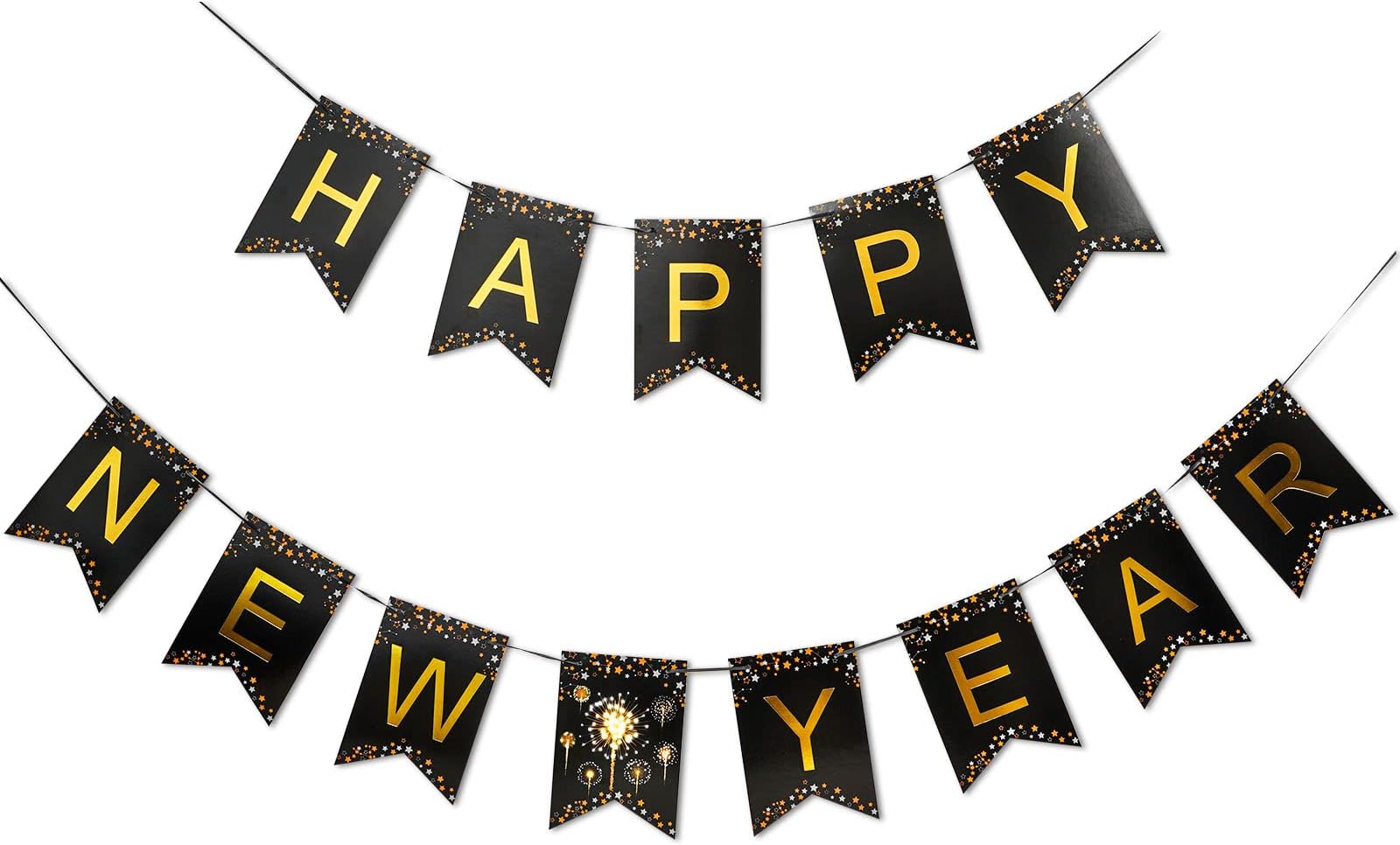 Amazon.com: MiniRed New Year Banner 2025, Happy New Year Bunting Banner ...