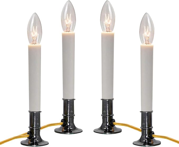 Amazon.com: brianvikey 4 Pack Electric Window Candle Lamp with Pewter ...