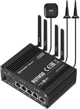 Teltonika RUTM5000B100 Industrial 5G Cellular LTE Router, with 5 ...